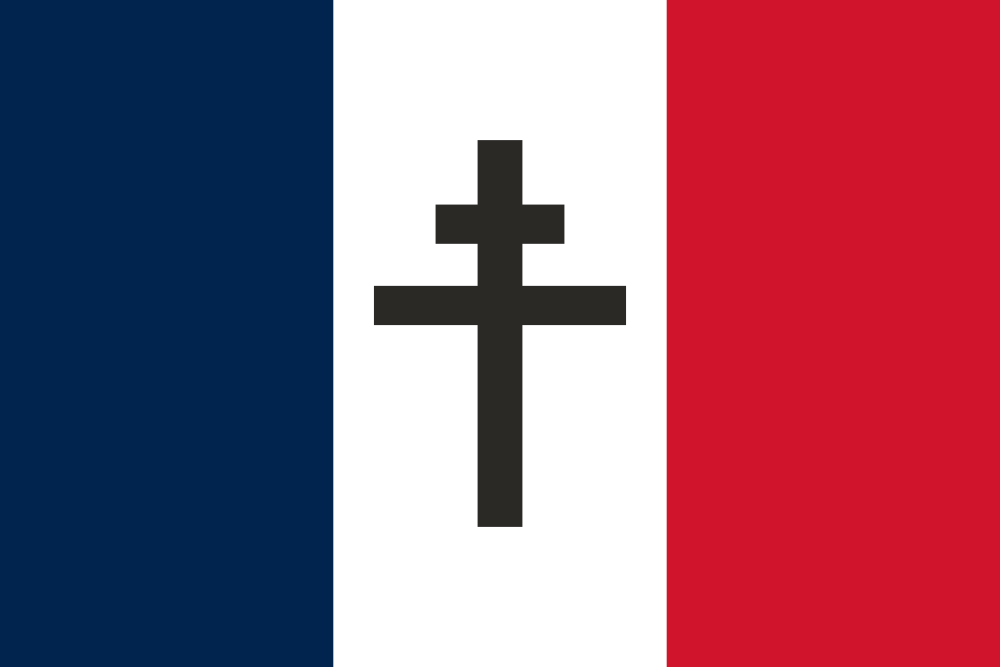 Drapeaux-Flags - France Libre - Croix de Lorraine noire
